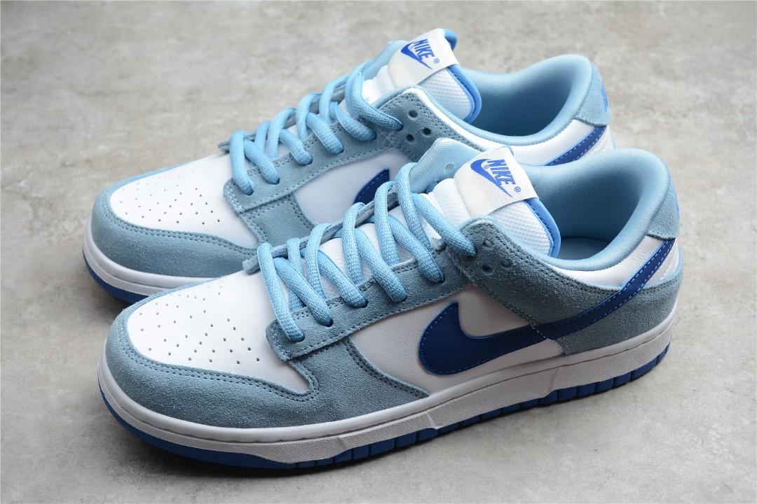 Unisex Nike Dunk Low White Light Blue, Men's Fashion, Footwear ...