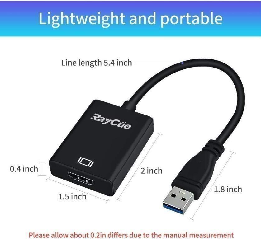 USB 3.0 to HDMI Adapter Raycue, Computers & Tech, Parts & Accessories ...