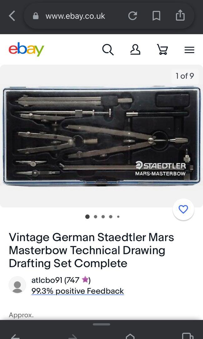 Vintage Staedtler Mars Masterbow Technical Drawing Drafting Set ...