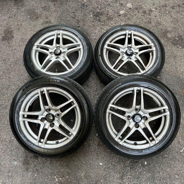volks 15 inch sports rim wira tyre 70%, Auto Accessories on Carousell