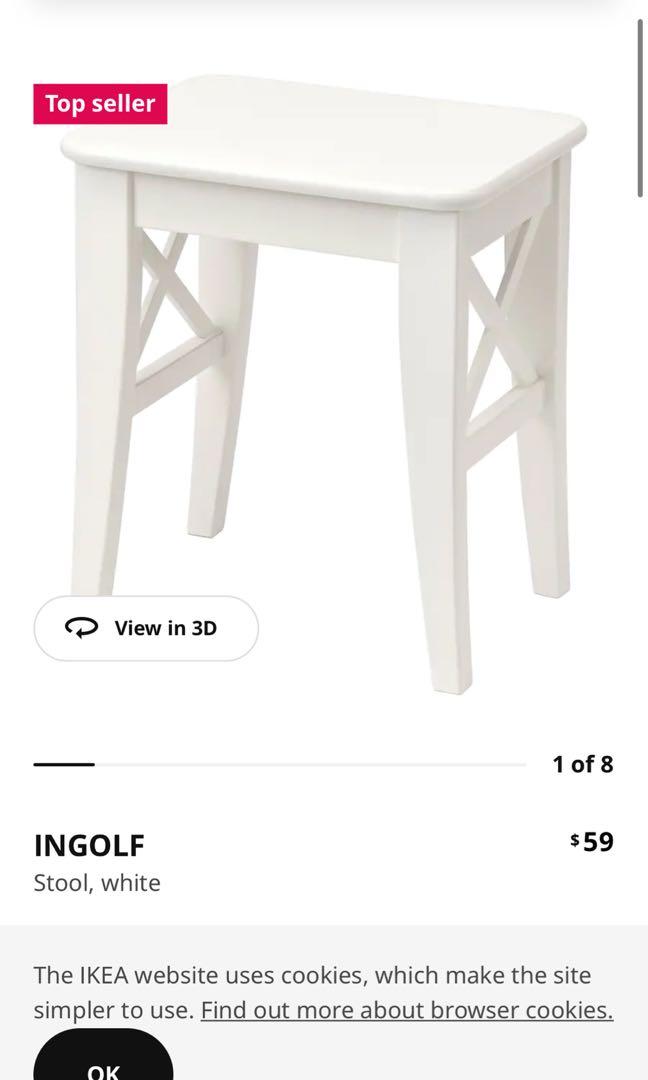 white IKEA MALM dressing table and INGOLF stool, Furniture & Home Living, Furniture, Tables ...