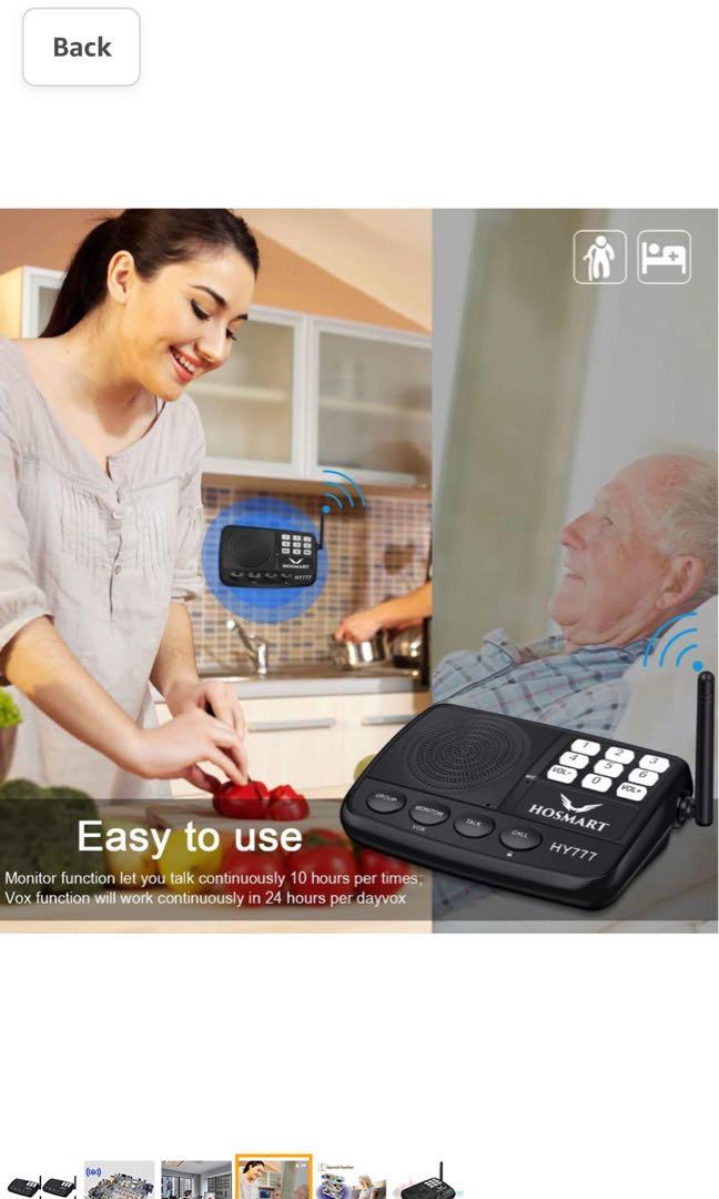 Wireless Intercom System Hosmart 1/2 Mile Long Range 7-Channel Security ...