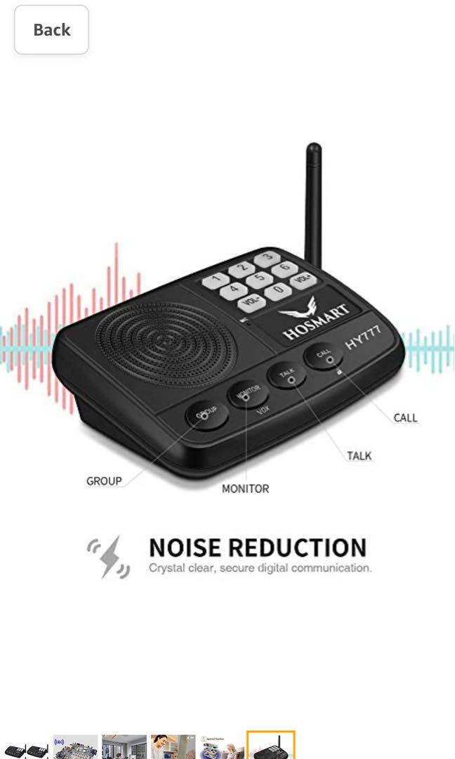 Wireless Intercom System Hosmart 1/2 Mile Long Range 7-Channel Security ...
