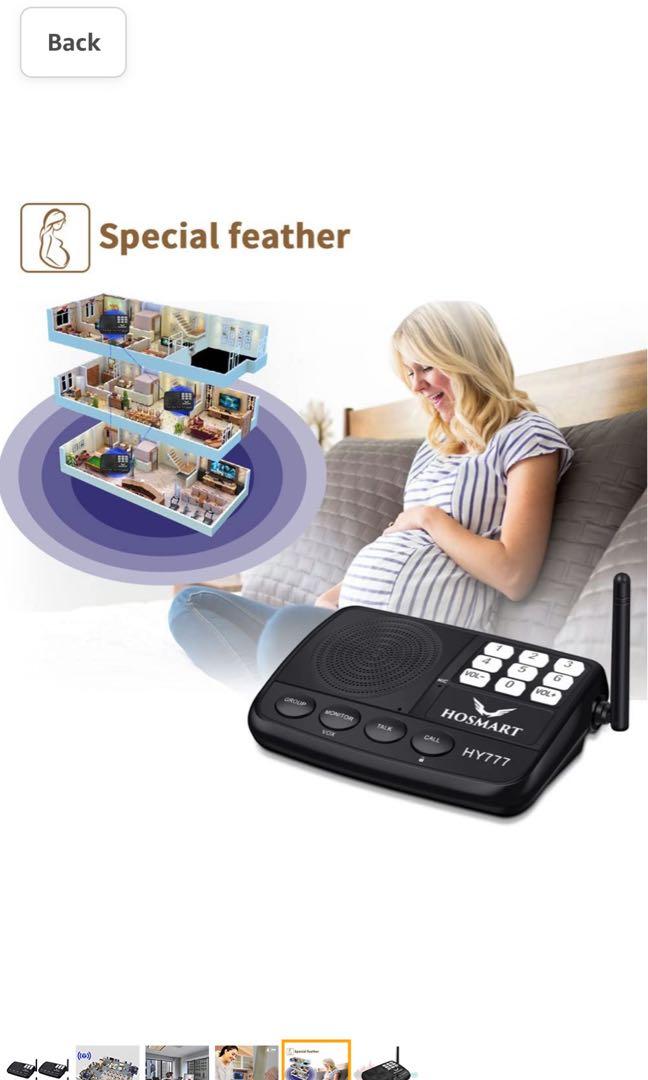 Wireless Intercom System Hosmart 1/2 Mile Long Range 7-Channel Security ...