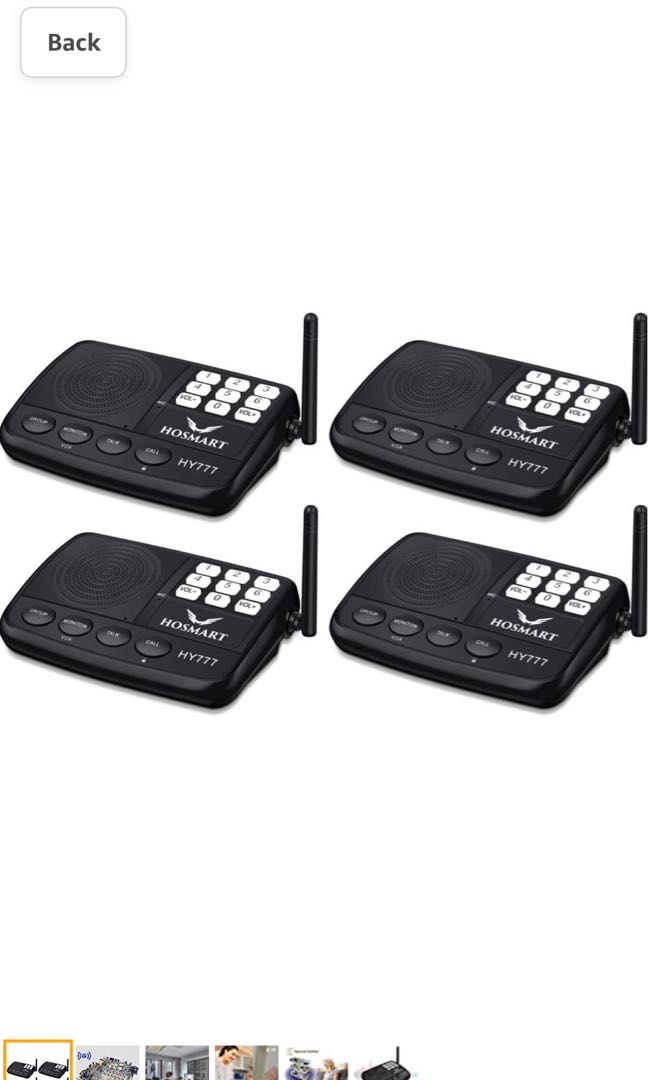 Wireless Intercom System Hosmart 1/2 Mile Long Range 7-Channel Security ...