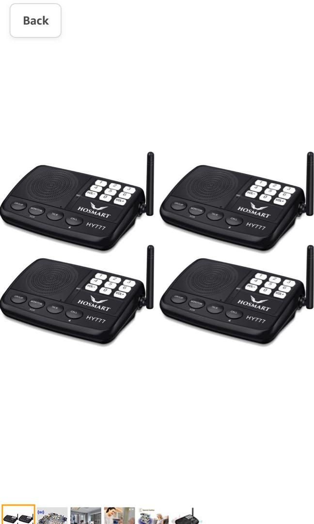 Wireless Intercom System Hosmart 1/2 Mile Long Range 7-Channel Security ...