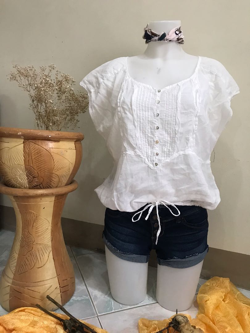 Zara Basic White Top, Women's Fashion, Tops, Blouses on Carousell