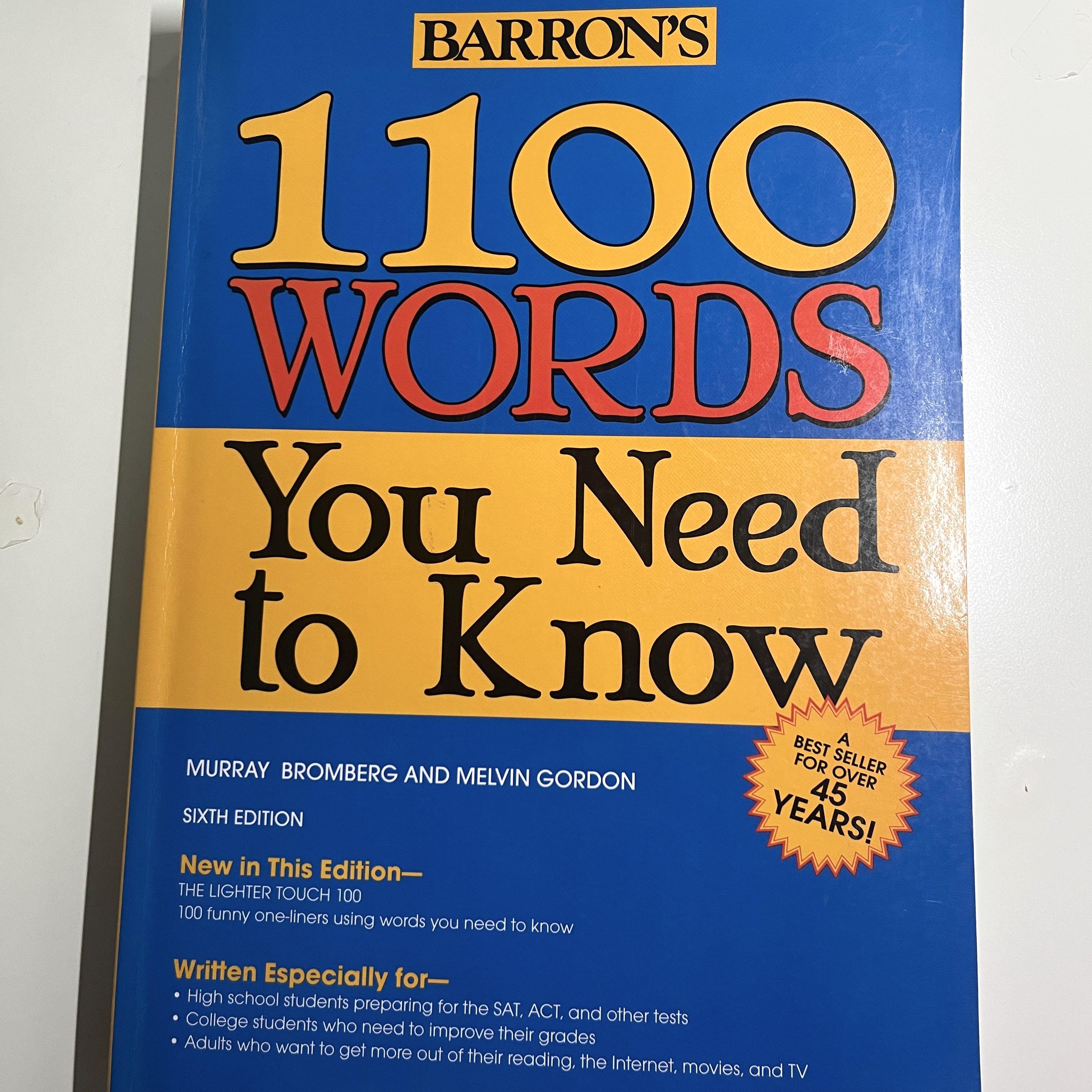 1100 Words You Need To Know (Sixth edition)—BARRON’S, 興趣及遊戲, 書本 & 文具 ...