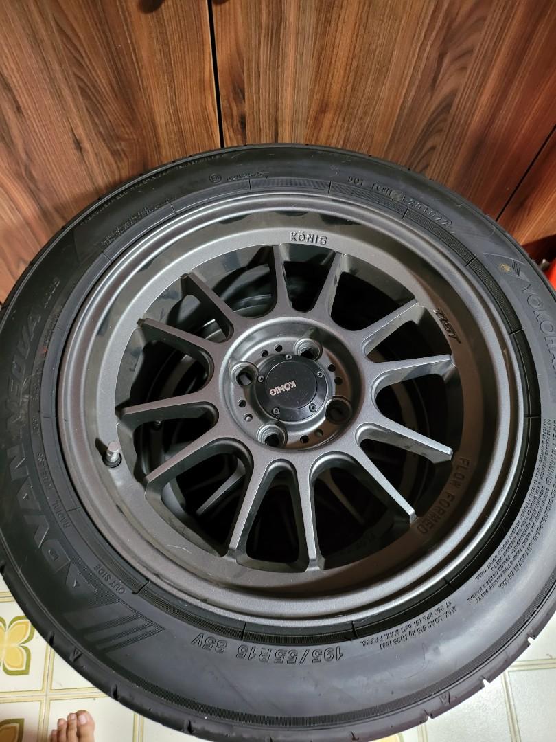 15 Konig Hypergram with Ad09 tyres, Car Accessories, Tyres & Rims on ...