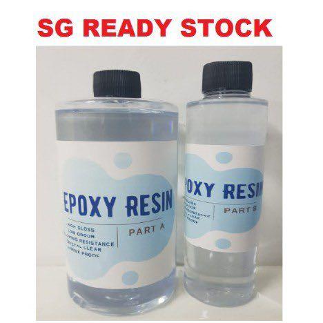 1kg Ready Stock Epoxy Resin Super Hard Crystal Clear AB 3:1, Furniture ...