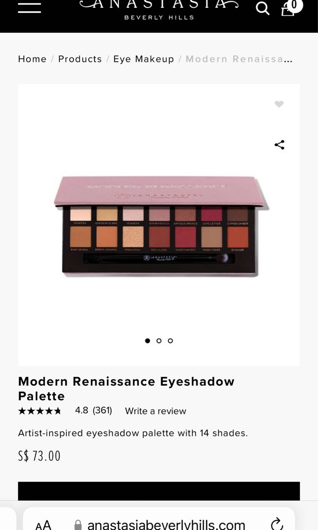 Authentic ABH Modern Renaissance palette (used) like new, Beauty ...