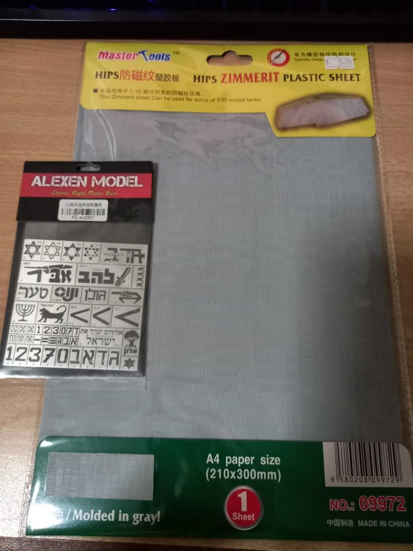 Alexen model stencils, HIPS zimmerit plastic sheet, Hobbies & Toys ...
