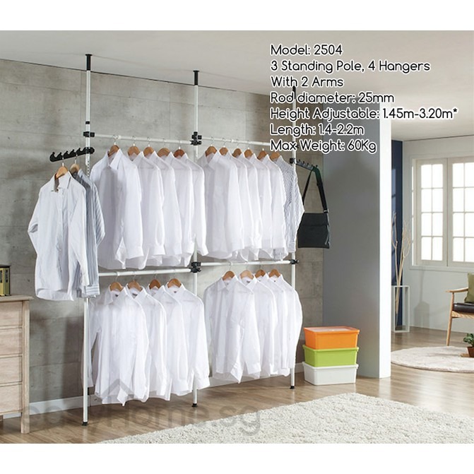 ALL Korean Standing Pole Clothes Rack - Coat Stand Drying Shelving ...