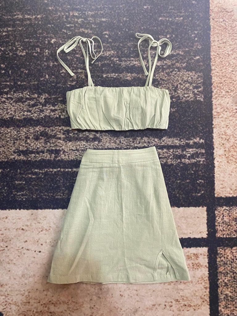 AUTHENTIC SHEIN COORDINATES SET BEACH OOTD (Sage green, mint green ...