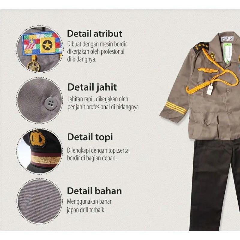 BAJU SERAGAM POLISI ANAK, Bayi & Anak, Baju Anak Laki-laki, 1 hingga 3 ...