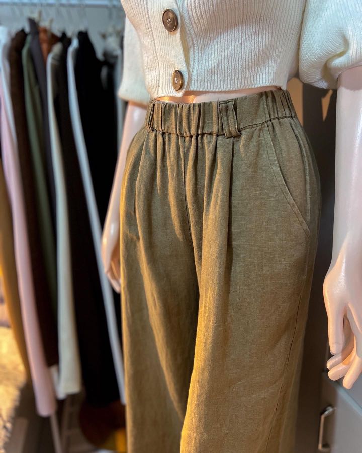 BROWN LINEN SQUAREPANTS, Women's Fashion, Bottoms, Other Bottoms on ...