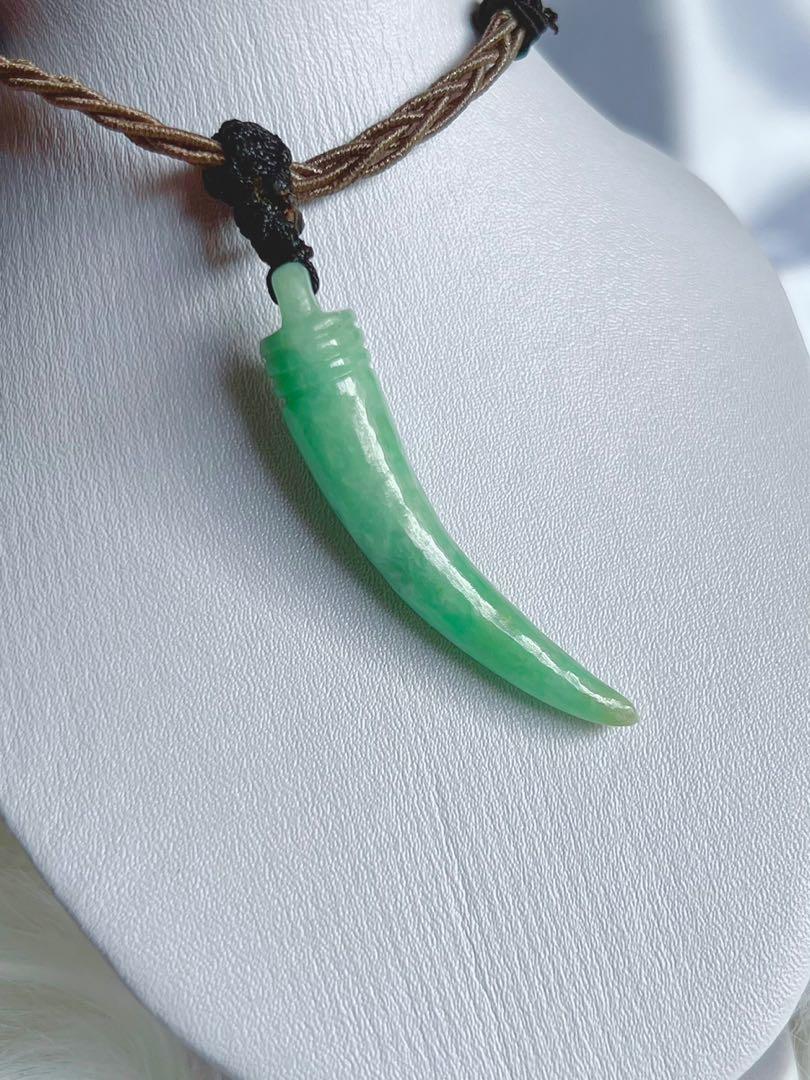 Burmese Jadeite Type A Tiger Tooth Jade Necklaces, Women's Fashion ...