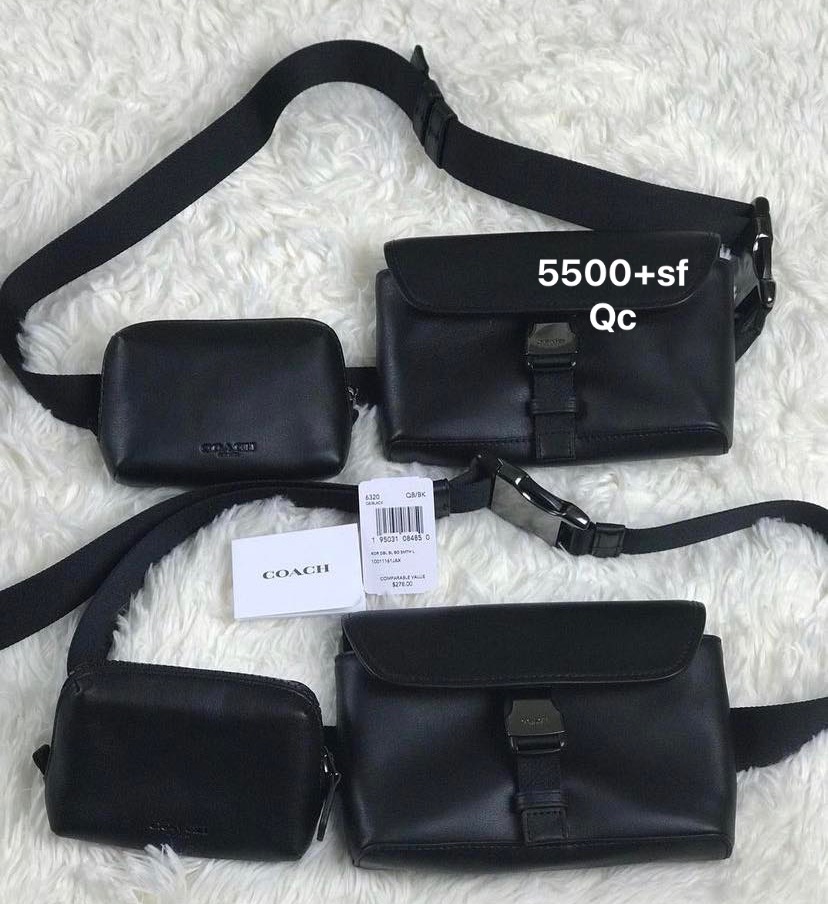 Coach men rider double belt bag, Men's Fashion, Bags, Belt bags ...