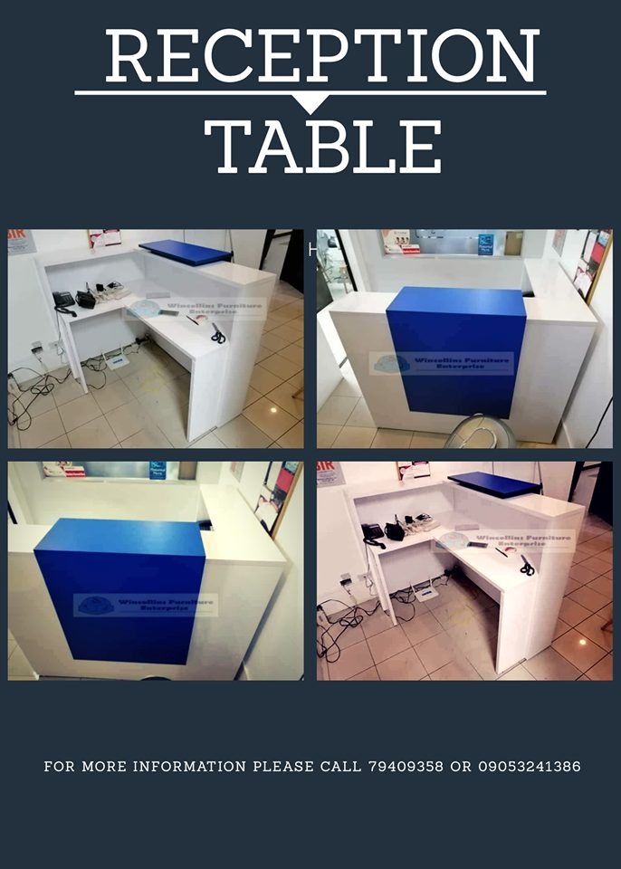 customized reception counter table, Furniture & Home Living, Office ...