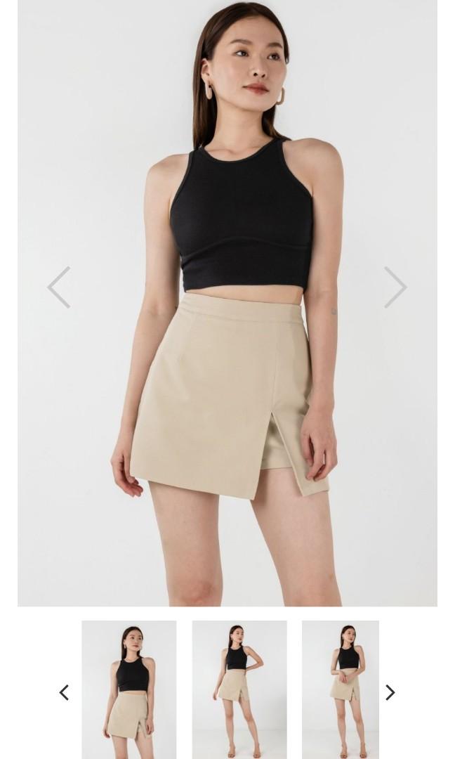Ezra Basic High Slit Skorts, Women's Fashion, Bottoms, Shorts on Carousell