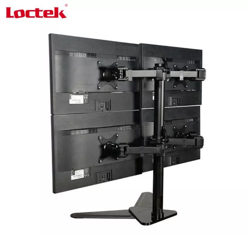 Full Motion Desktop Stand 4 screen Monitor Holder Retractable LED ...