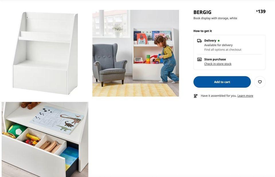 BERGIG Book Display With Storage White | atelier-yuwa.ciao.jp