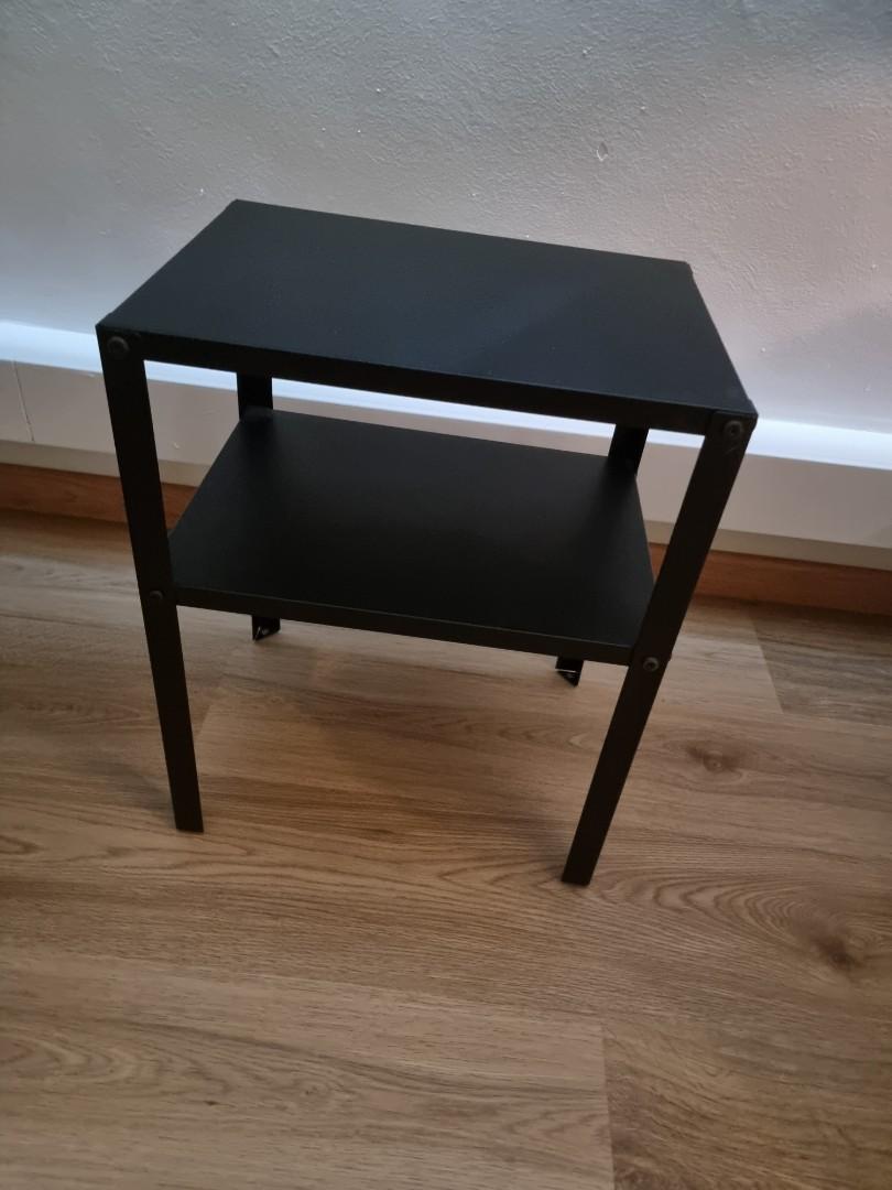 IKEA Knarrevik Black Metal Side / Bedside Table, Furniture & Home ...