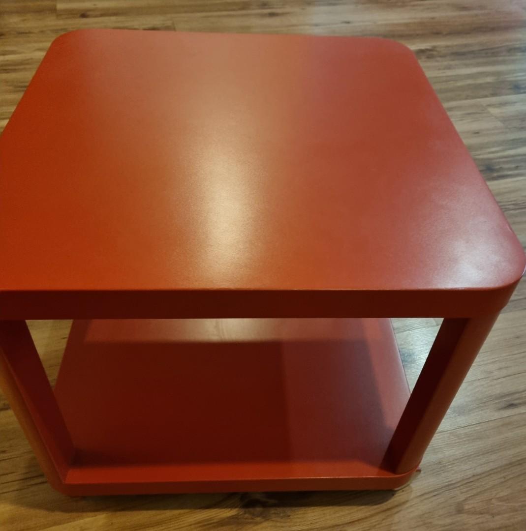 IKEA TINGBY red side table on castors, Furniture & Home Living ...