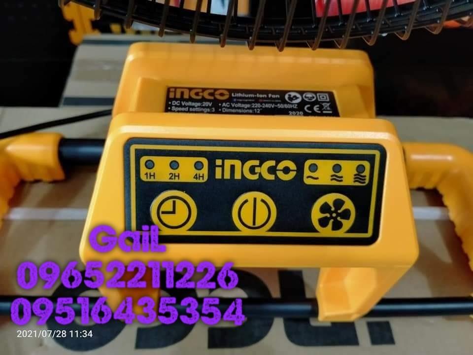 INGCO 20V Li-Ion Cordless Fan / Corded Electric Fan, Furniture & Home ...