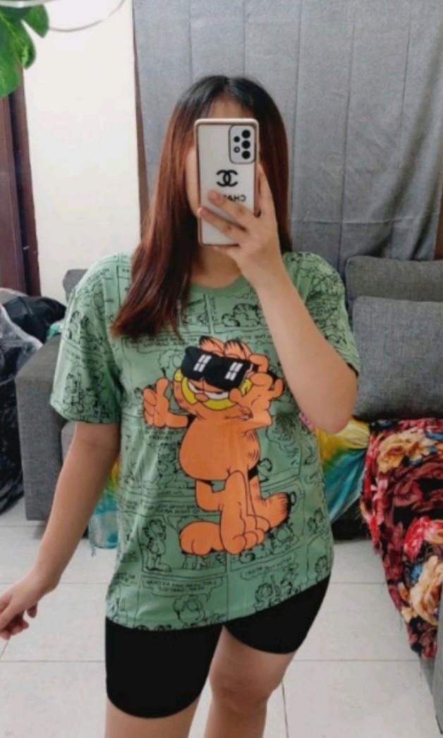 Kaos garfield komik baju garfield, Fesyen Wanita, Pakaian Wanita ...