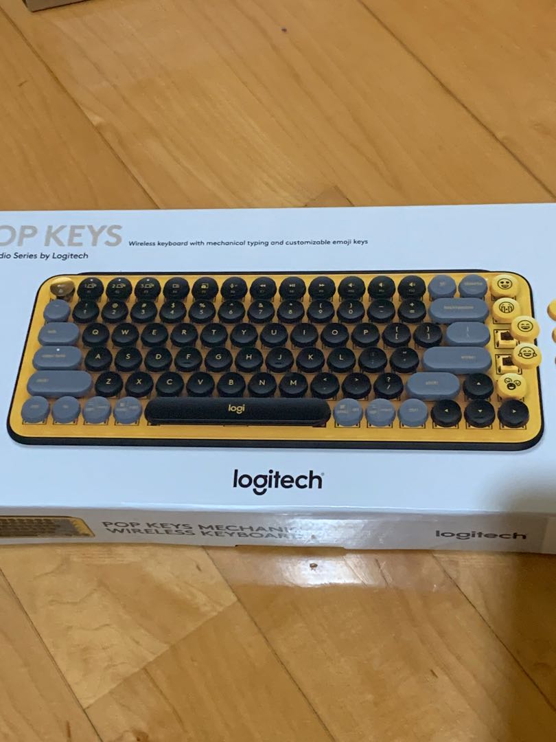 Logitech POP keys wireless keyboard- Blast yellow, 電腦＆科技, 電腦周邊及配件, 電腦鍵盤 ...