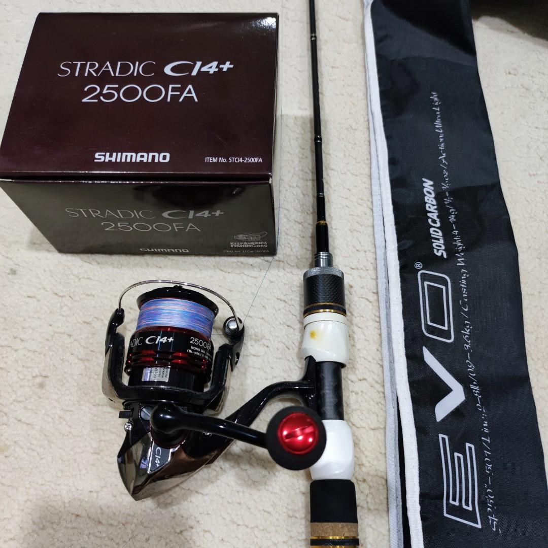 *FULL Set w/ Box & Bag* Shimano Stradic CI4+ 2500 with Evo Solid Carbon Spinning Rod *FREE ...