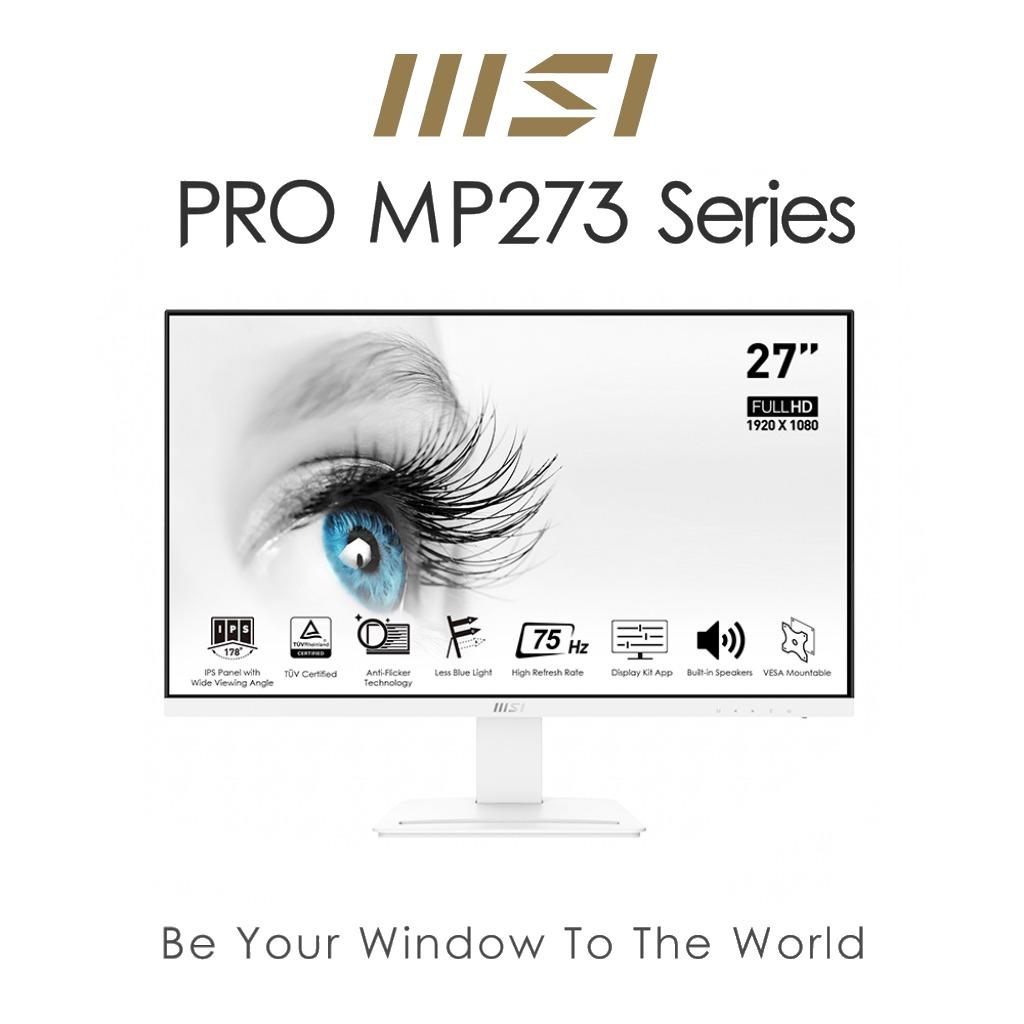 MSI PRO MP273W 27" FHD 75Hz 5ms GTG, FreeSync, 8 bit IPS W-LED Backlit ...
