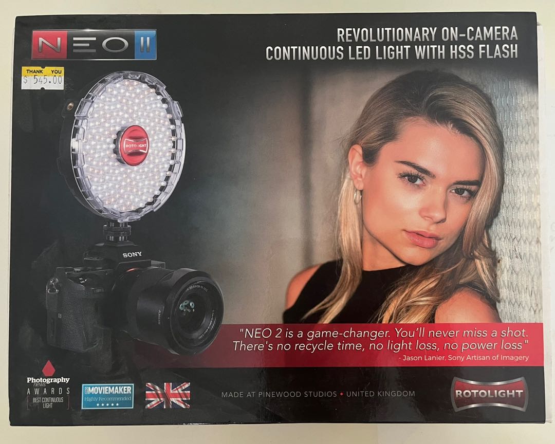 NEO II LED light attachment for camera, Photography, Photography ...
