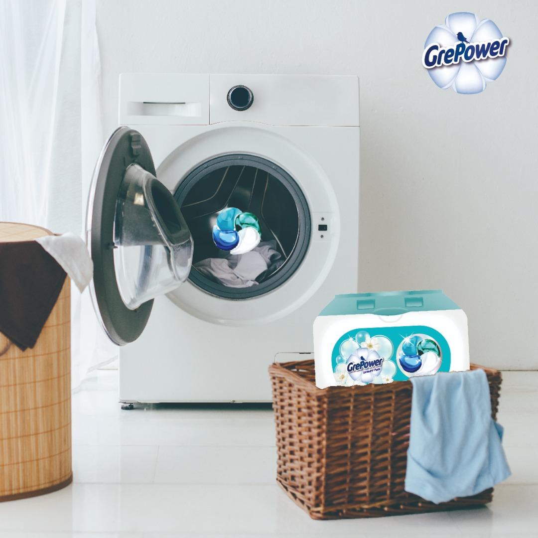 [New Arrival] GrePower 4 in 1 Multifunctional Laundry Pods x 50 Pods, Furniture & Home Living ...