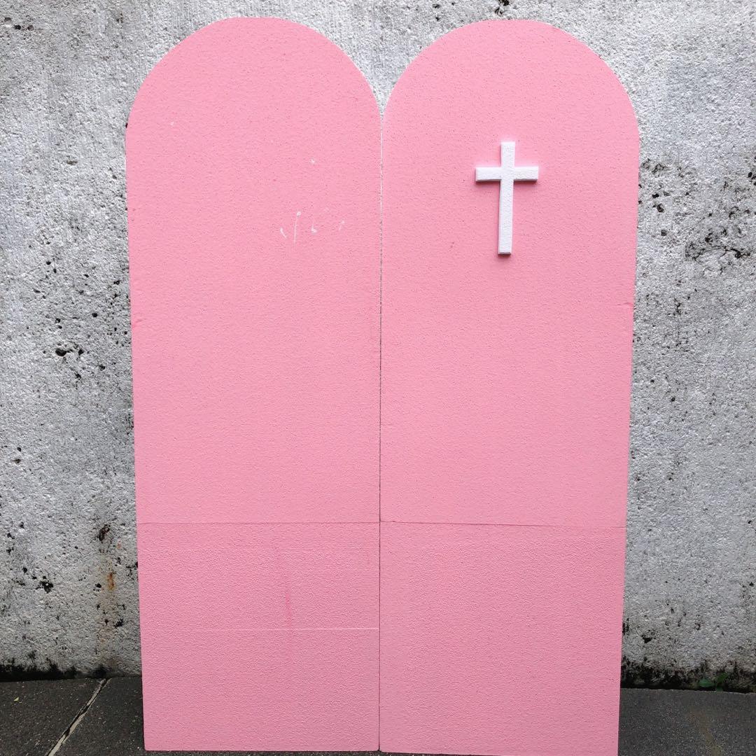 Pink Styro Arch Panel for Baptism Christening Backdrop, Hobbies & Toys ...