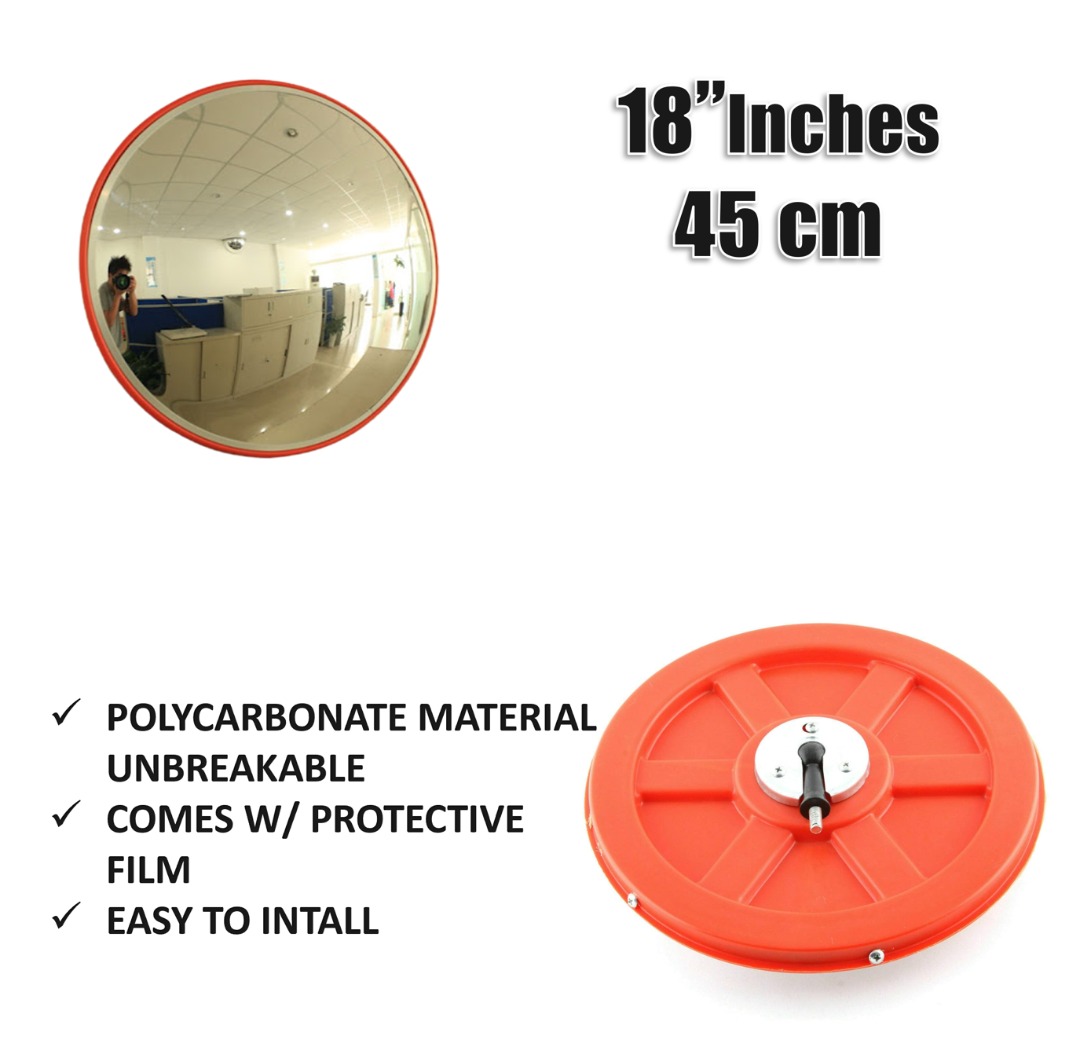 Polycarbonate convex mirror , 18 inches convex mirror, indoor convex ...