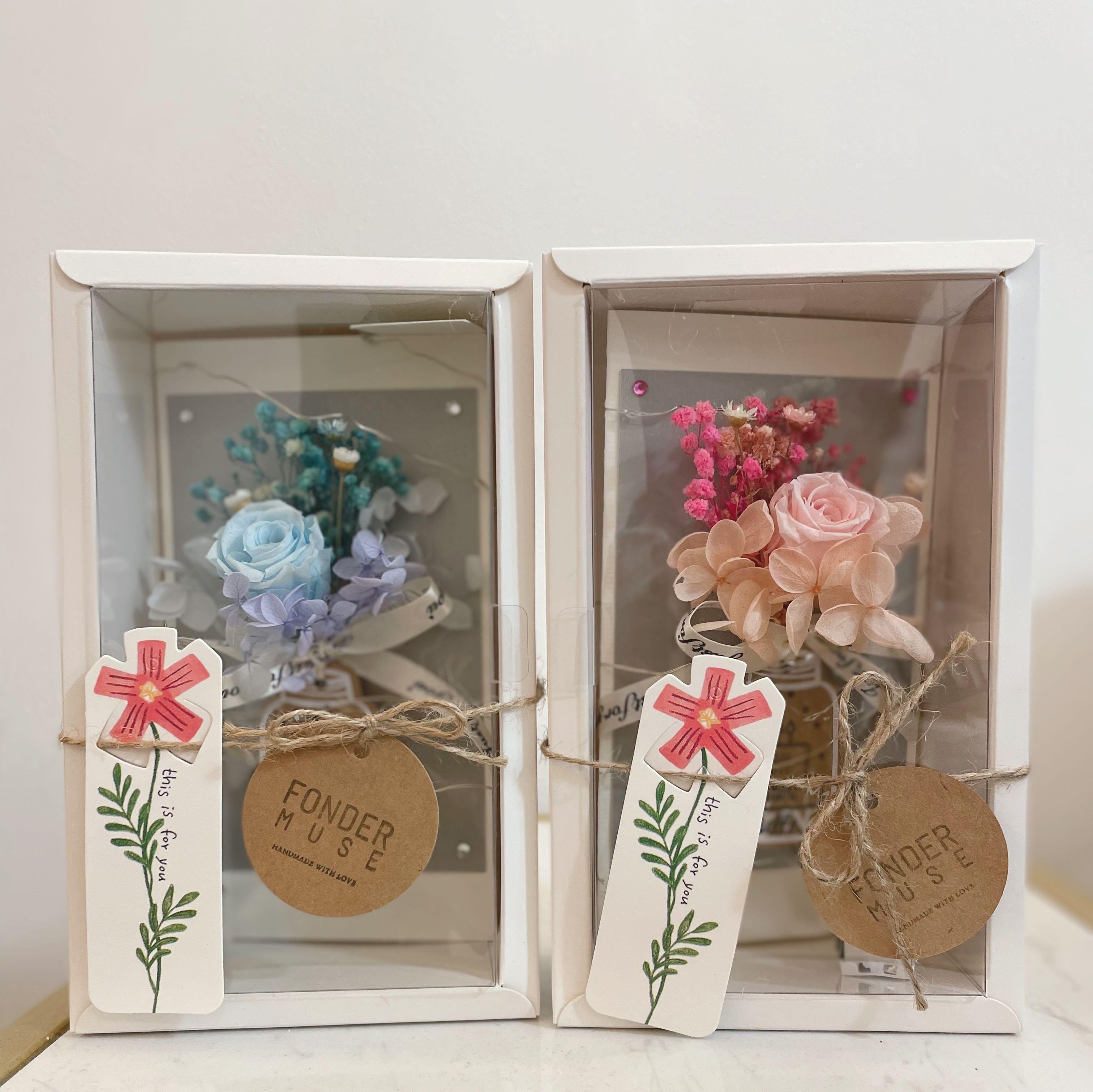 Preserved Rose Bouquet Card Handmade Real Dried Flower card- Happy ...