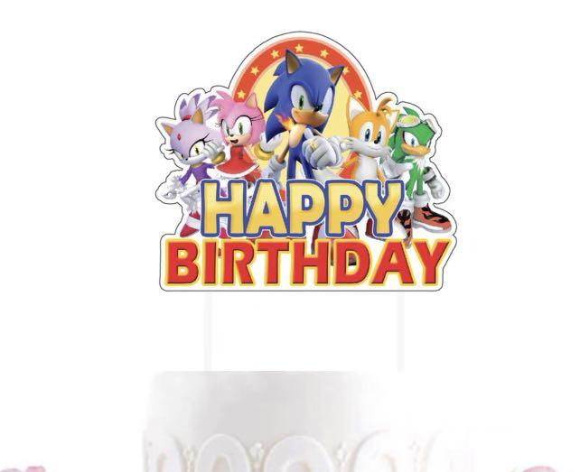 [Ready Stock] Cake Topper - Sonic the Hedgehog (Design 1), Hobbies ...