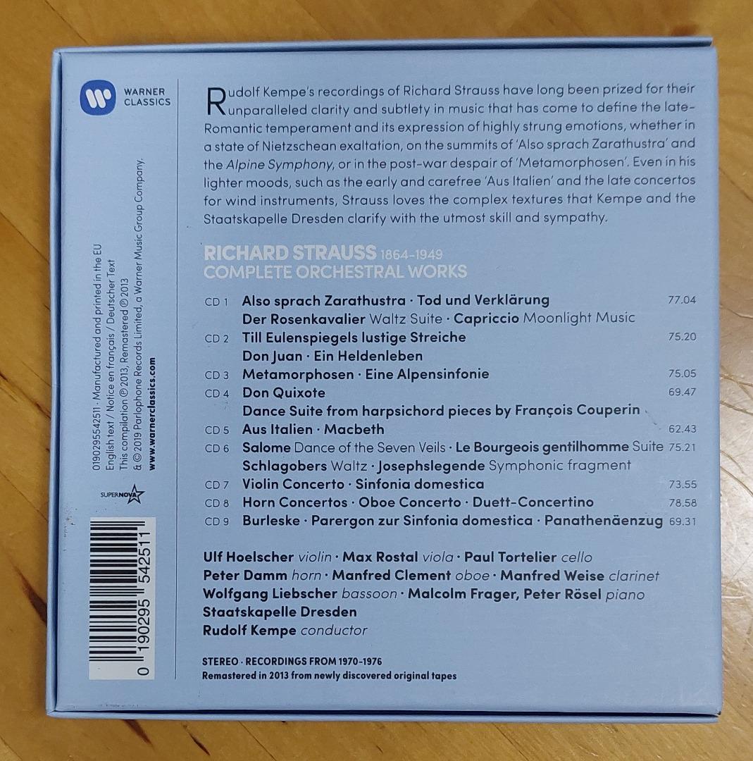 Richard Strauss - Complete Orchestral Works Kempe 9 CD Box Set, Hobbies ...