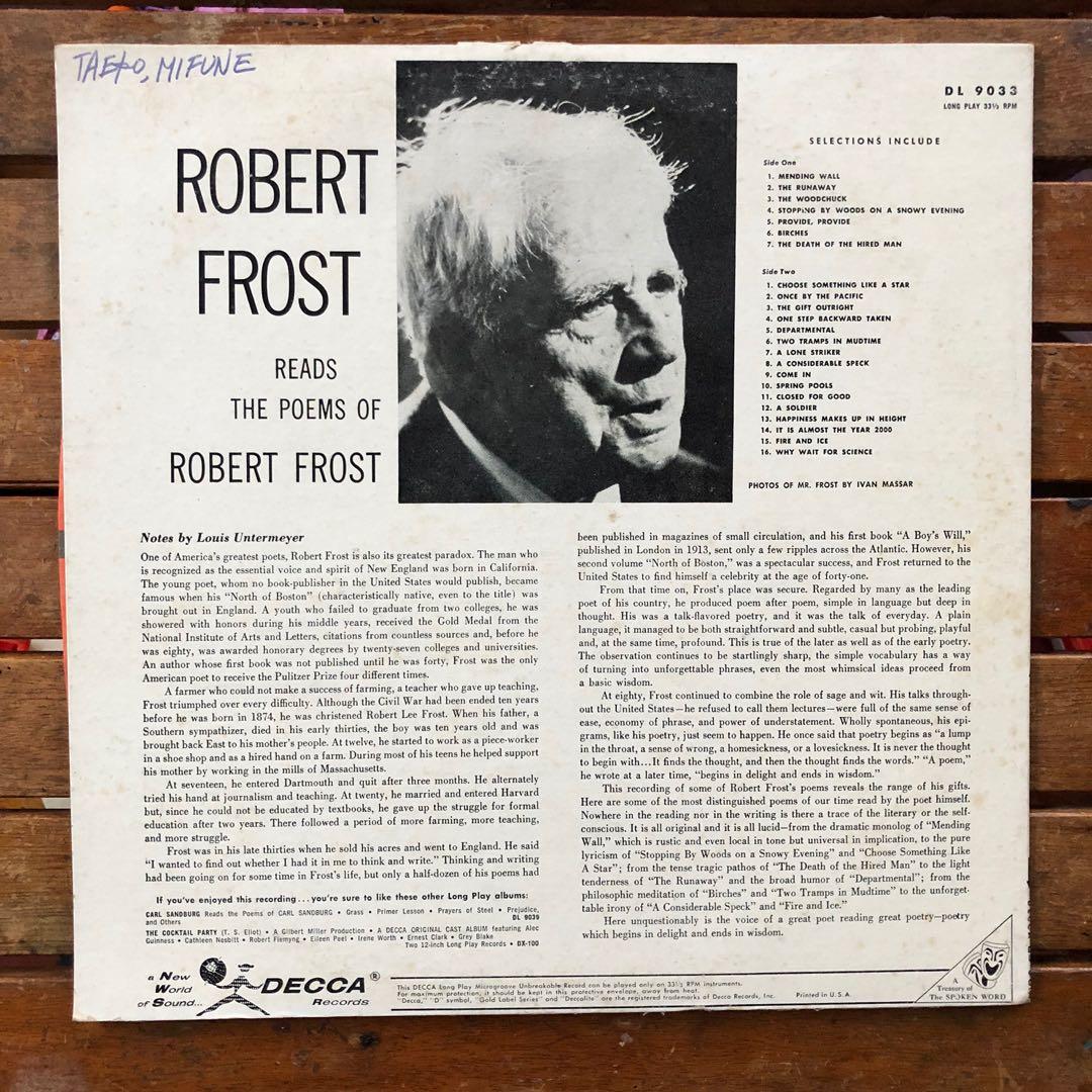 Robert Frost reads the poems of Robert Frost Vinyl, Hobbies & Toys ...