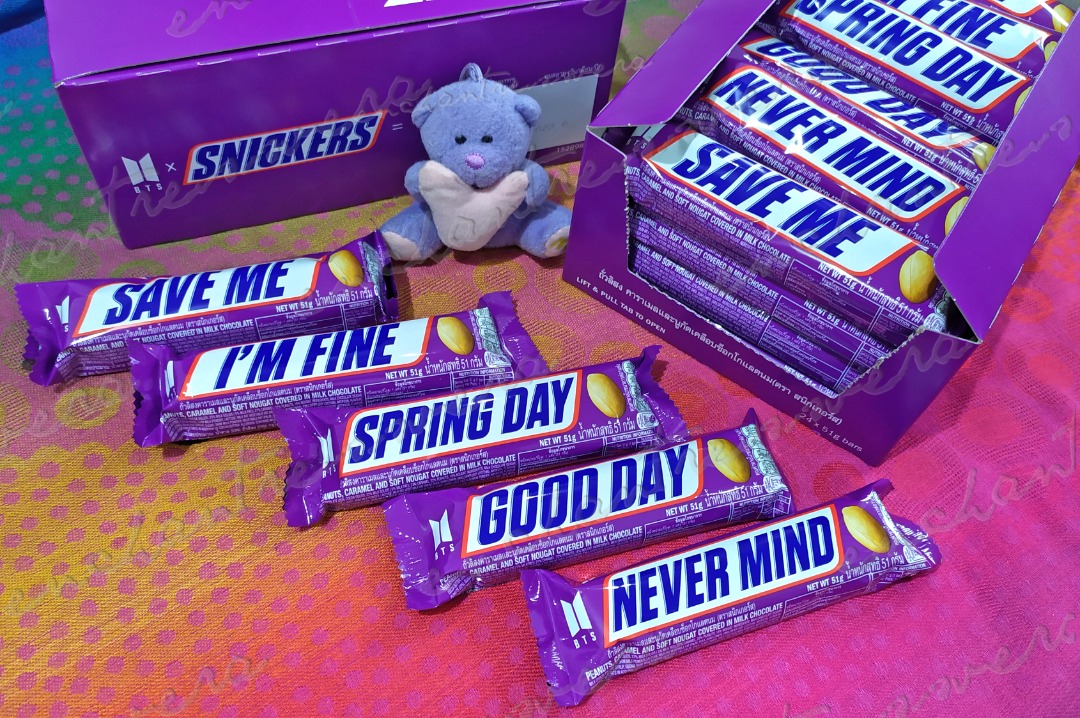 SNICKERS x BTS Classic Chocolate Bar 51g (Pack of 6) / can buy per piece (tingi), Food & Drinks ...