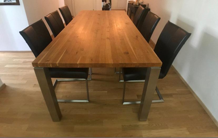 Solid Oak Top Swiss Made Table, Furniture & Home Living, Furniture ...