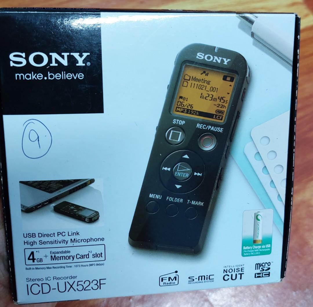 Sony Stereo IC Recorder ICD-UX523F, Audio, Voice Recorders on Carousell