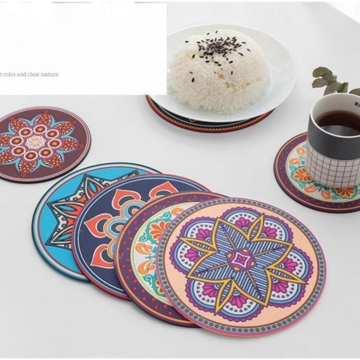 Non-slip Heat-resistant Absorbent Drink Coaster With Cork Base, Round ...