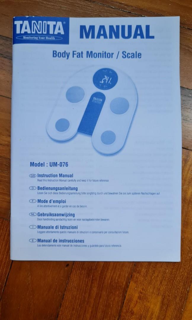 Tanita Body Fat Scale Health And Nutrition Health Monitors And Weighing Scales On Carousell