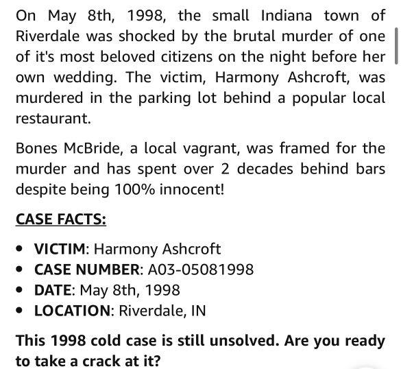 Unsolved case files - Harmony Ashcroft, Hobbies & Toys, Toys & Games on Carousell