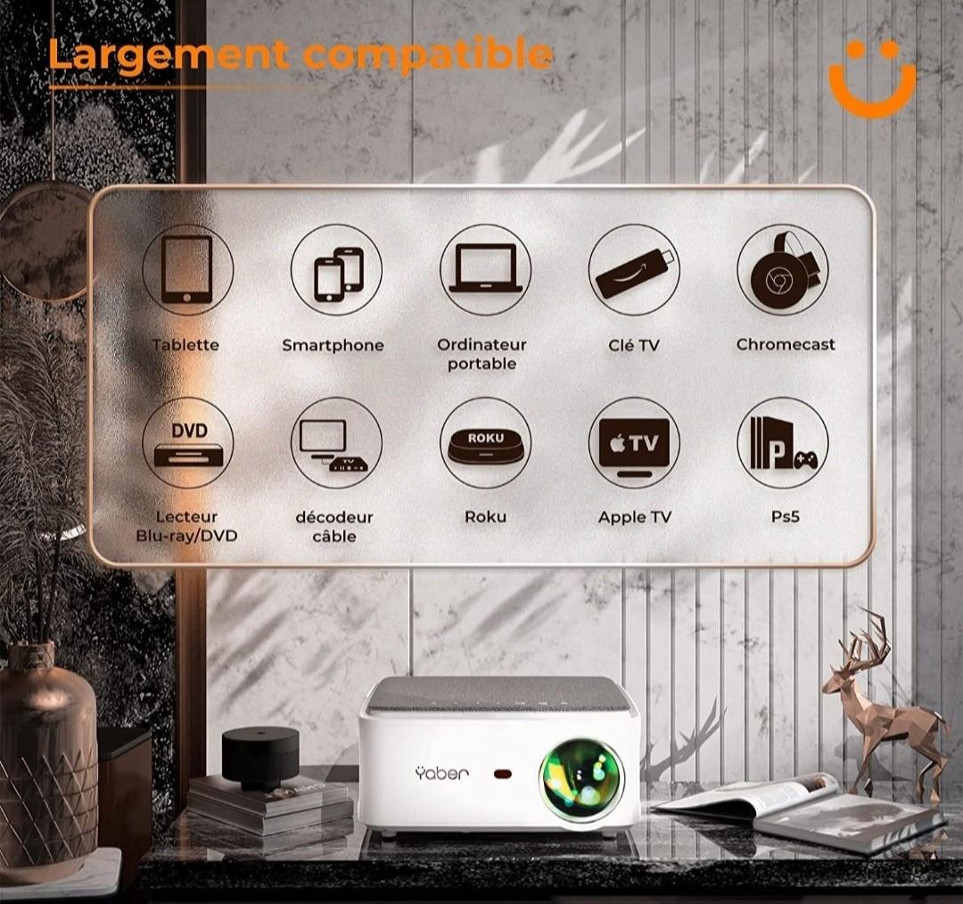 *9500 Lumens* - yaber projector v6, TV & Home Appliances, TV ...