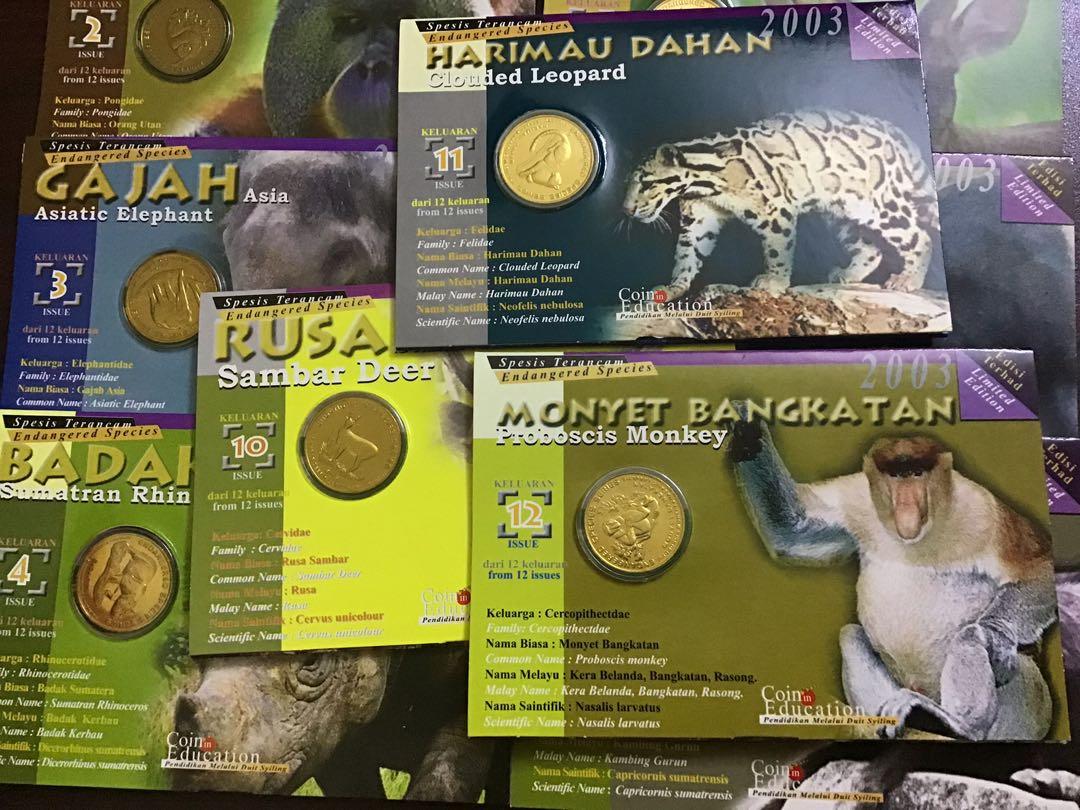 2003 12 Animals Malaysia Endangered Species Coin Set 12 Pcs , Hobbies ...
