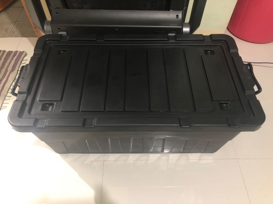 100L Decobox Rectangular Storage Box With Cover, Furniture & Home ...